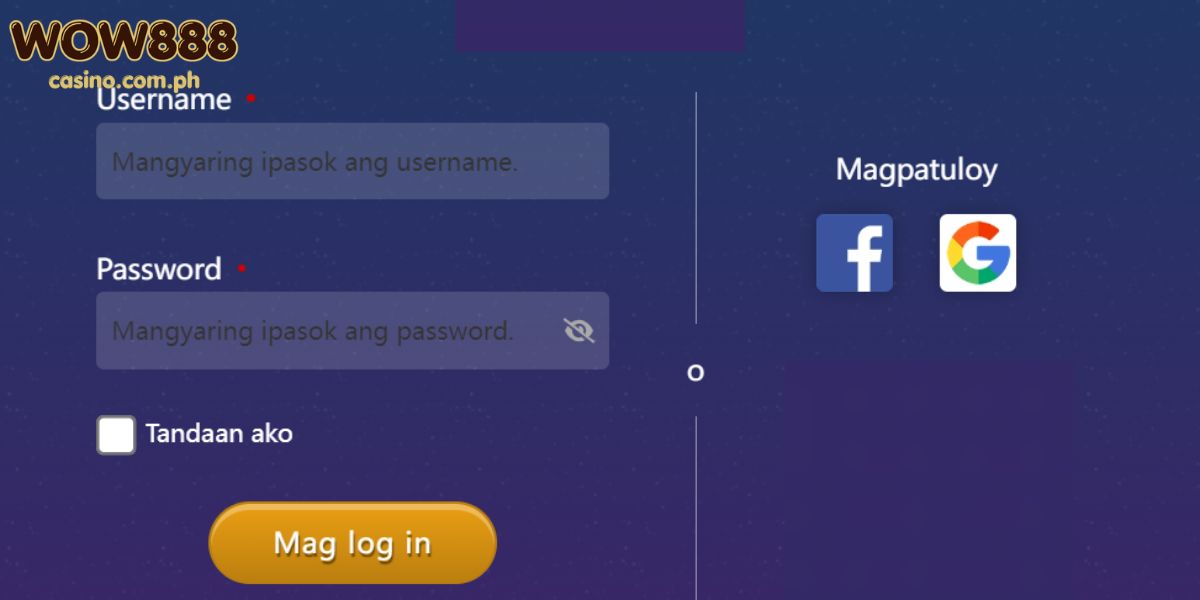 WOW888 Login: Access the Casino in Just 3 Simple Step