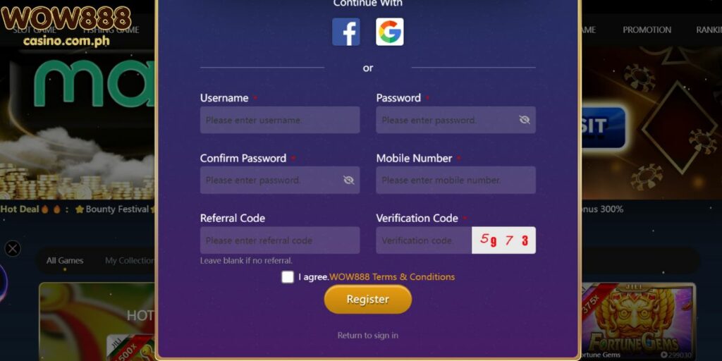 3 Simple Steps to Successfully Register on WOW888